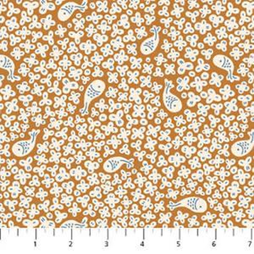 1 YARD - Kingyo - Goldfish - Gold - FIGO Fabrics - Quilting Cotton - Etsy