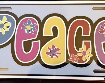 Peace Sign License Plate - Etsy