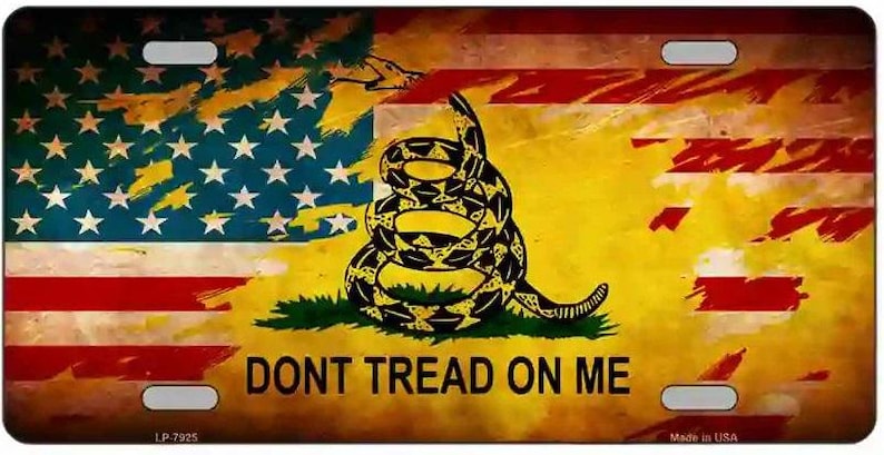 Dont Tread on Me US Flag Gadsden Flag Novelty Metal License Plate - Etsy