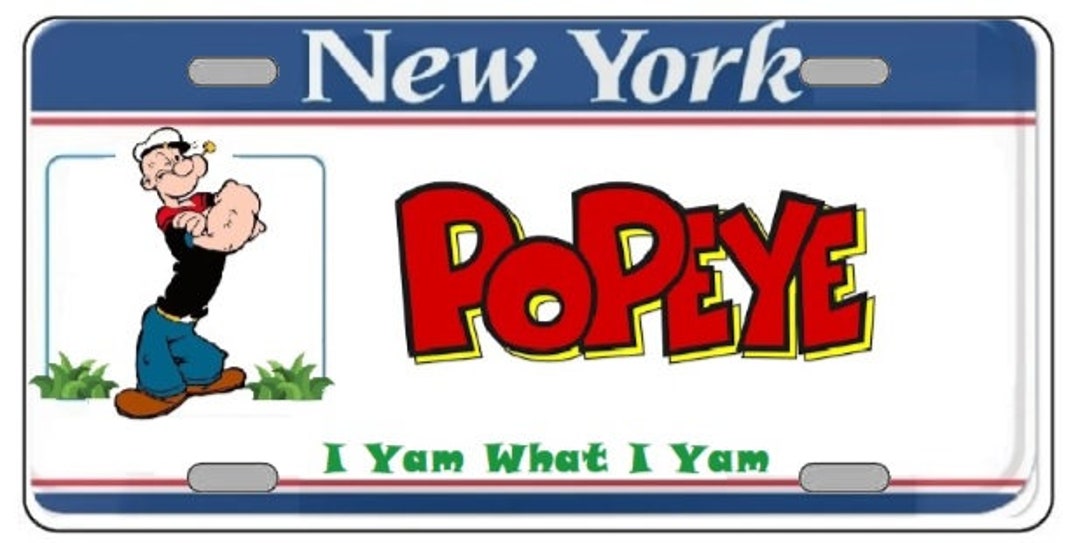 Popeye the Sailor Man NY Vanity License Plate - Etsy