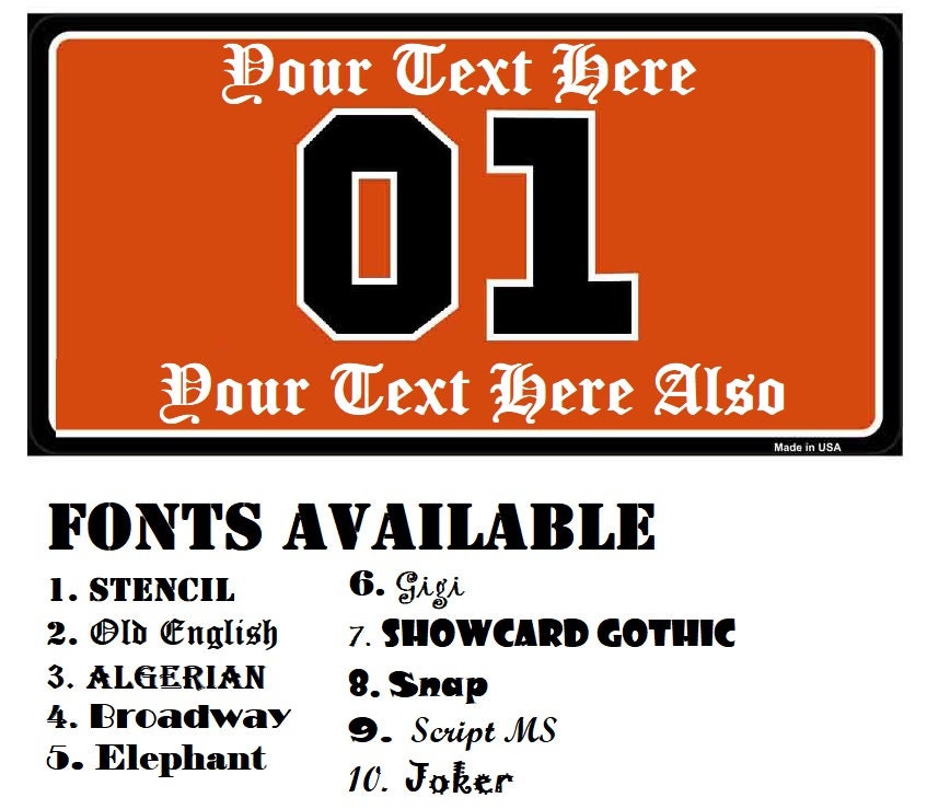 Customized Dukes of Hazzard General Lee License Plate - Etsy