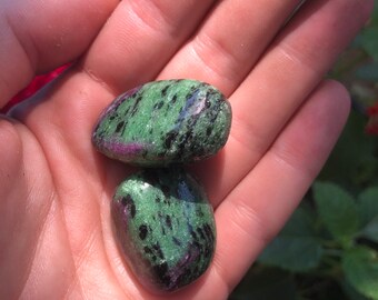Ruby in Zoisite Tumbled Stone Crystal 1 Pc. anyolite Rock - Etsy