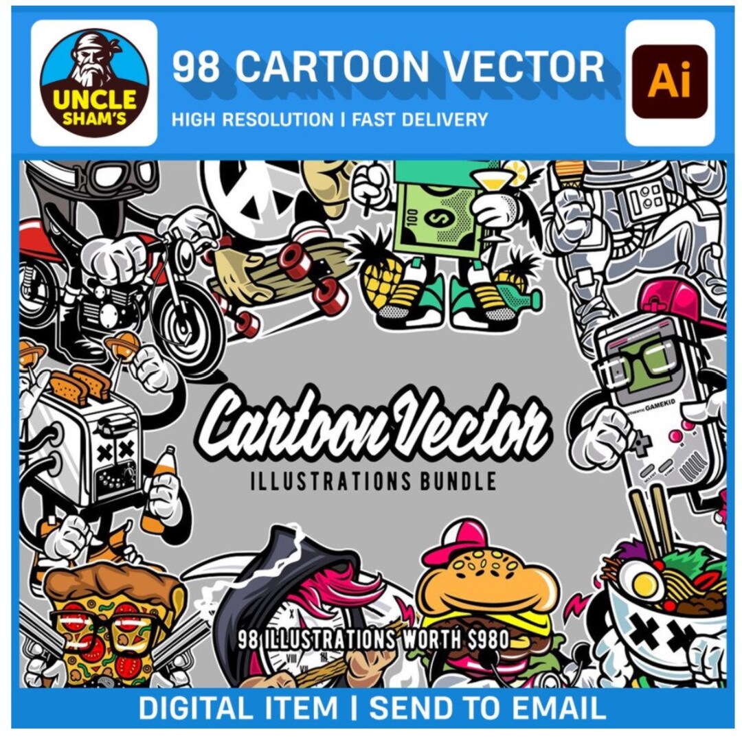 Digital Cartoon Clipart Bundle-clipart Download-digitalartsi Unlimited ...