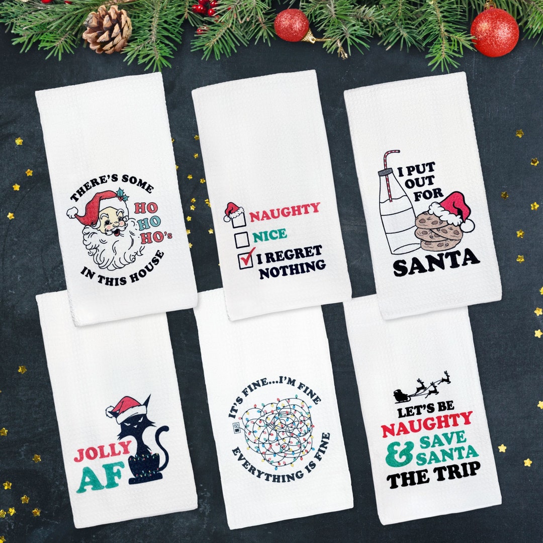 Christmas Kitchen Towel, Christmas Tea Towel, Kitchen Decor, Funny ...