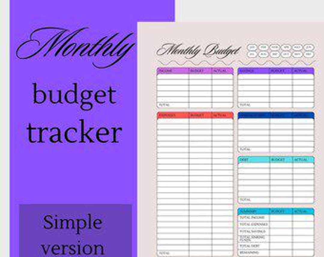 All-in-one Budget Planner - Printable Monthly Finance Tracker ...