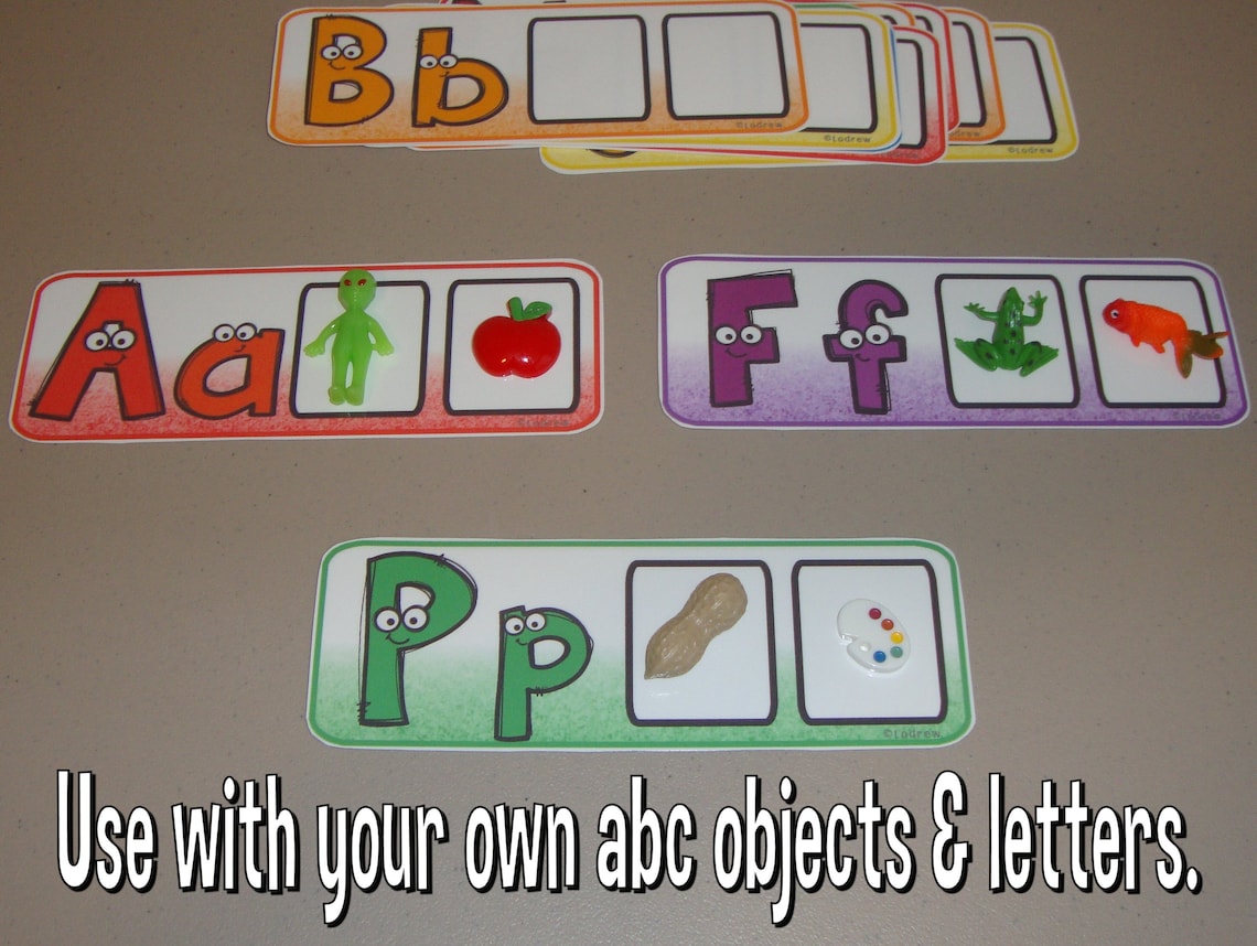 Alphabet Objects Silly Sorting Mats Printable Game Literacy Center ...