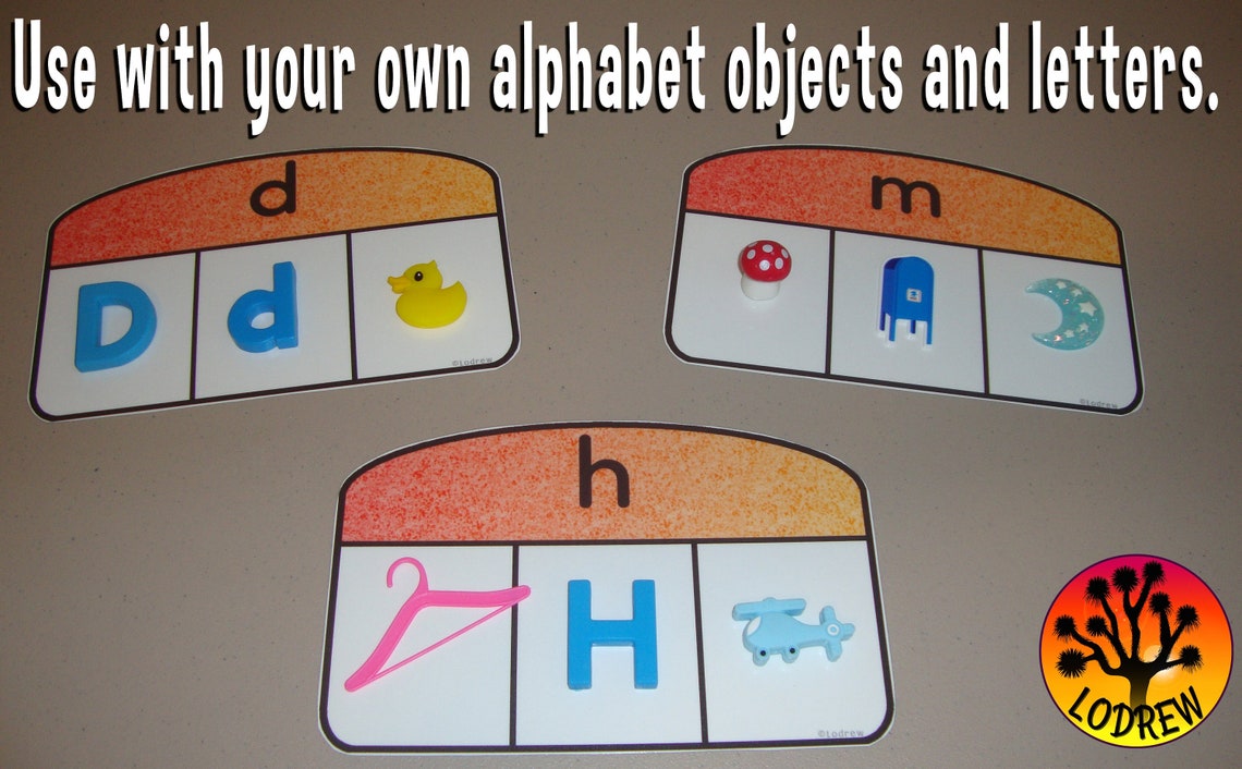 Alphabet Objects Sorting Mats Printable Game Literacy Center Beginning ...