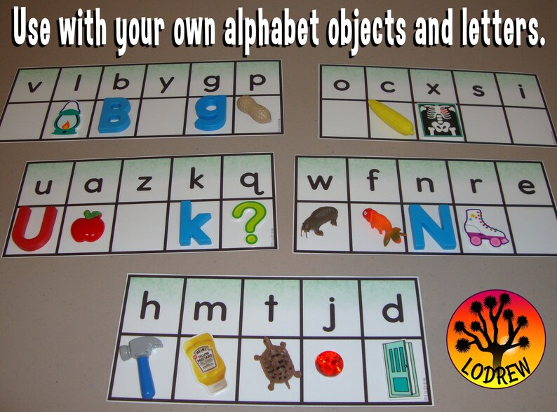 Alphabet Objects Sorting Mats Printable Game Literacy Center Beginning ...