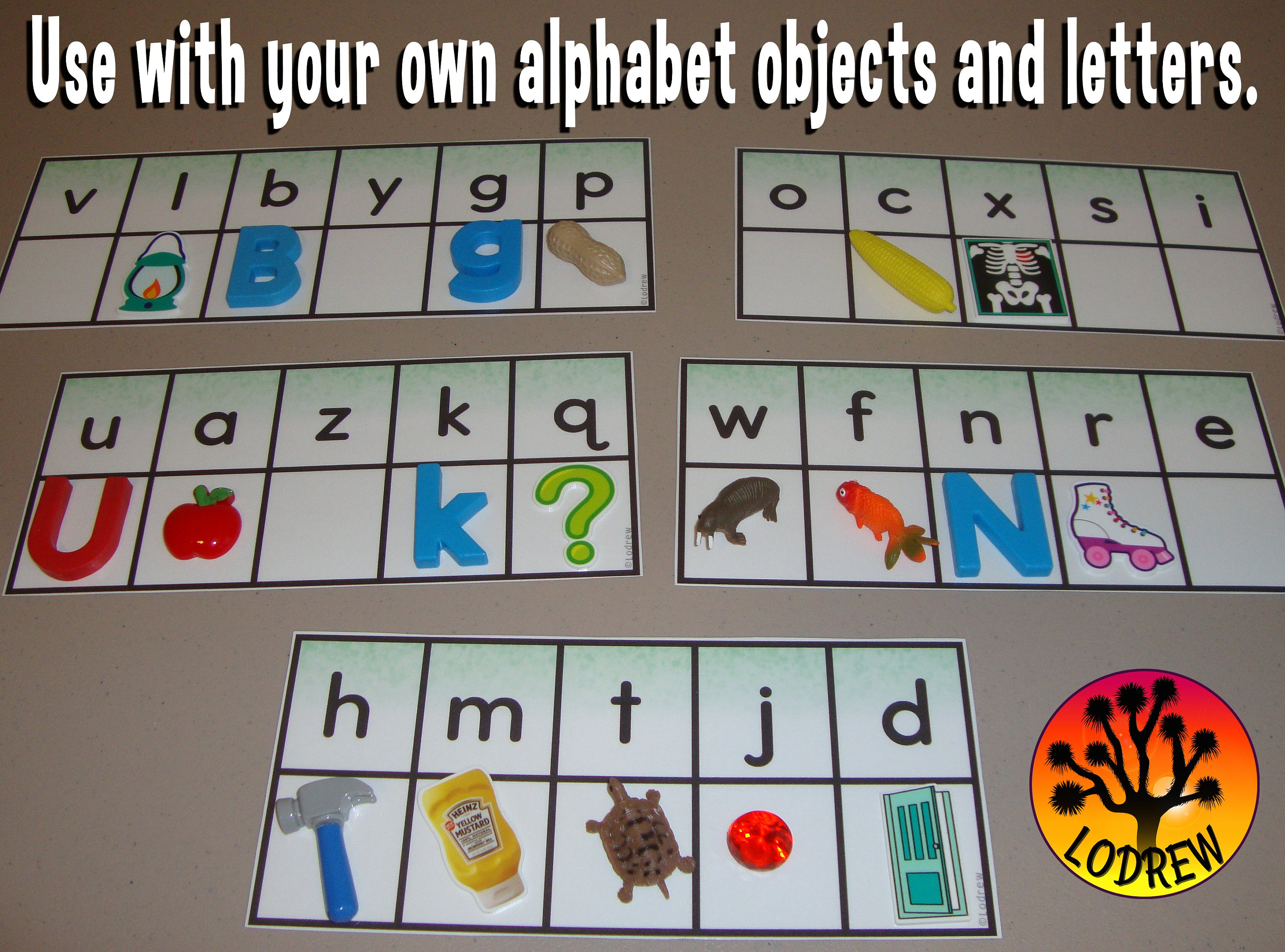 Alphabet Objects Sorting Mats Printable Game Literacy Center Beginning ...