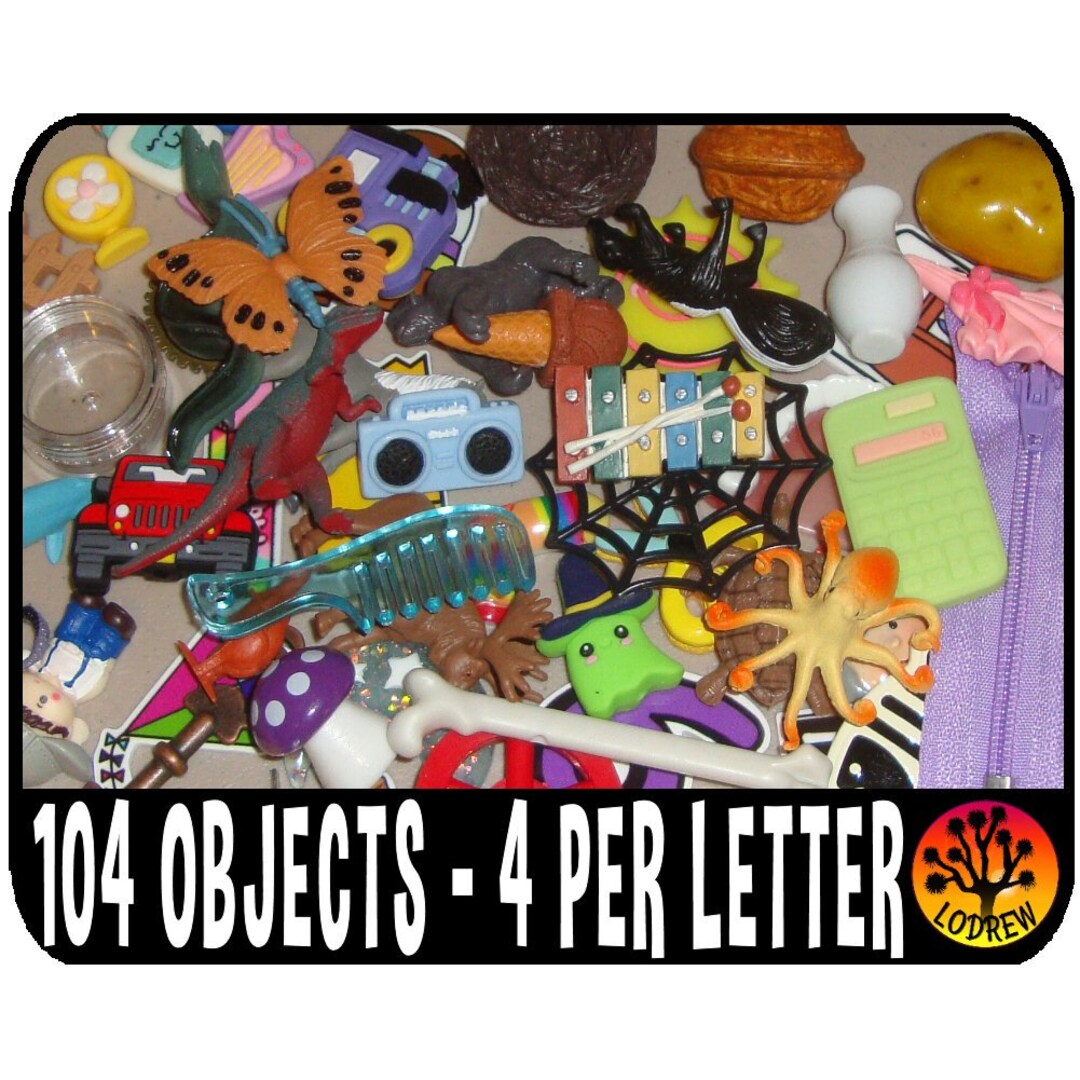 104 Alphabet Objects 4 per Letter Literacy Small Objects Phonics ...