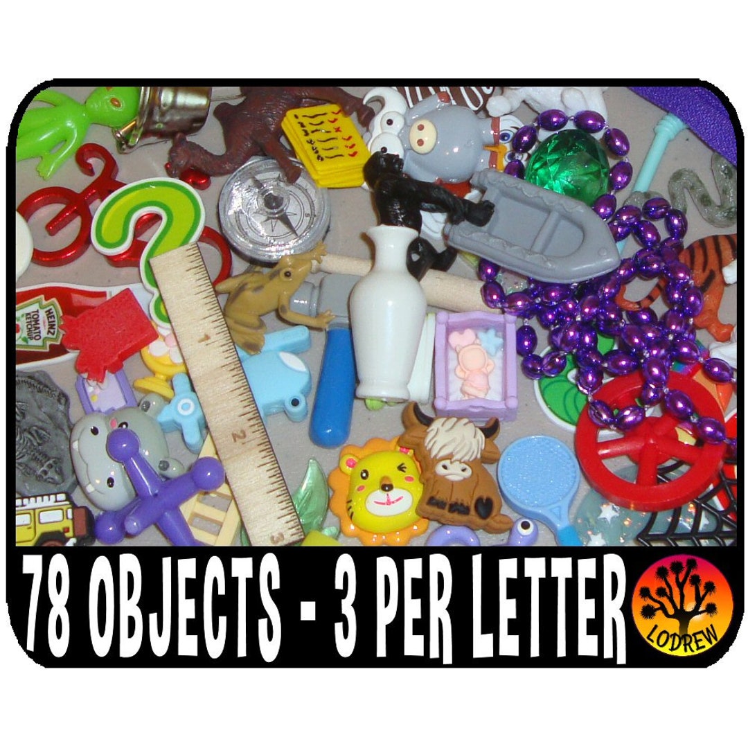 78 Alphabet Objects Literacy Center Phonics Reading Alphabet Miniatures ...