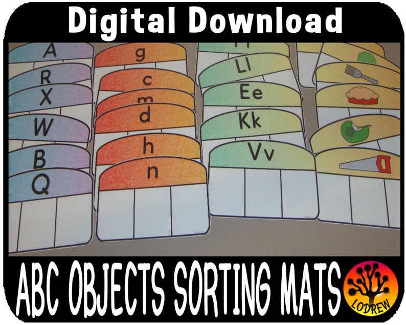 Alphabet Objects Sorting Mats Printable Game Literacy Center - Etsy