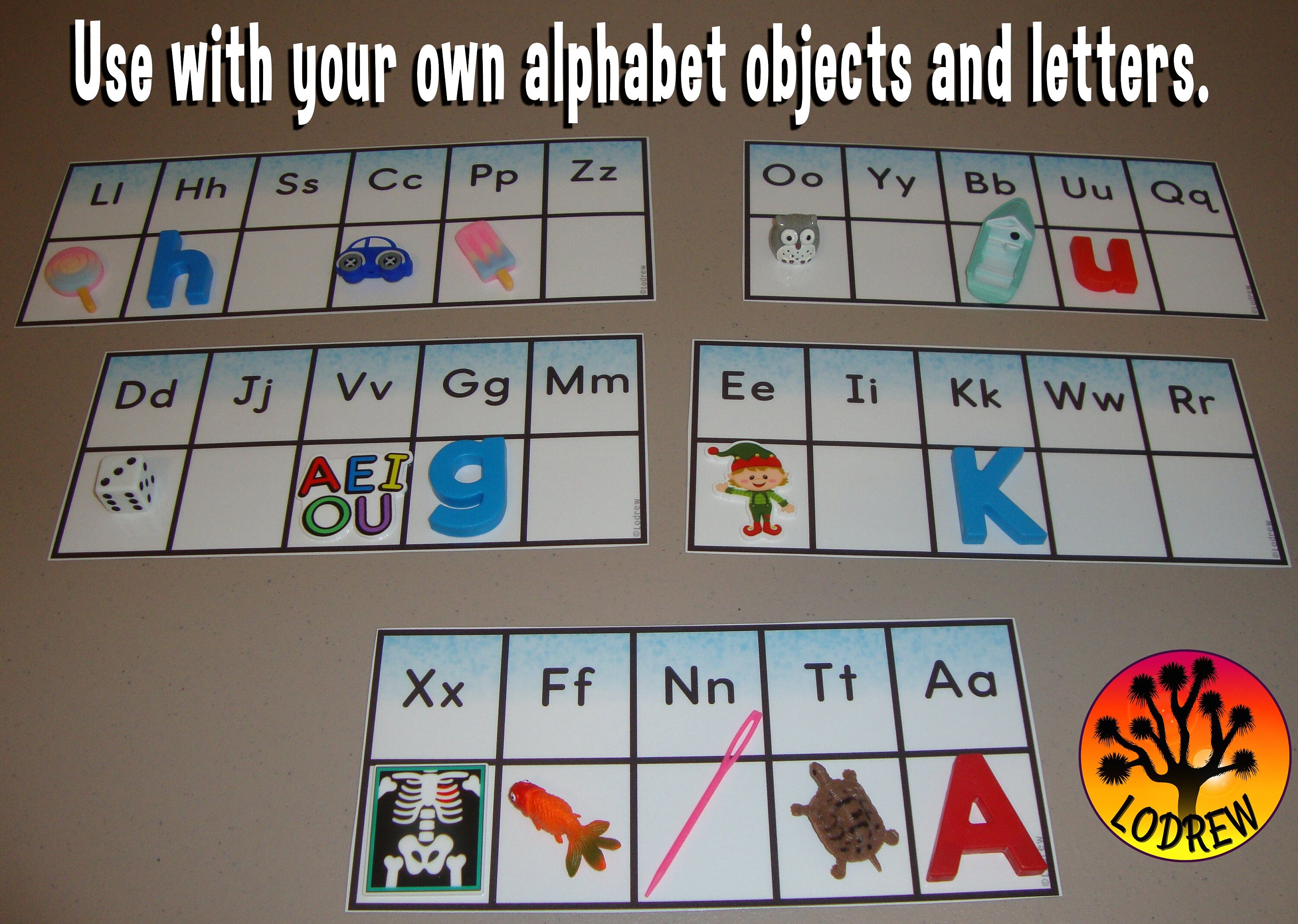 Alphabet Objects Sorting Mats Printable Game Literacy Center Beginning ...