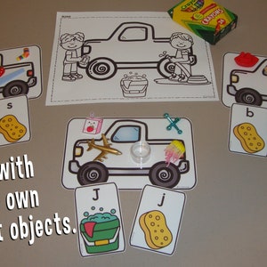 Truck Wash Alphabet Objects Match and Sort Printable Game Literacy ...