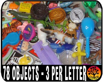 52 Alphabet Objects 26 Letters Literacy Center Phonics Reading ABC ...