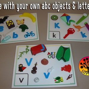 Alphabet Objects Sorting Mats Full Page Printable Game Literacy Center ...