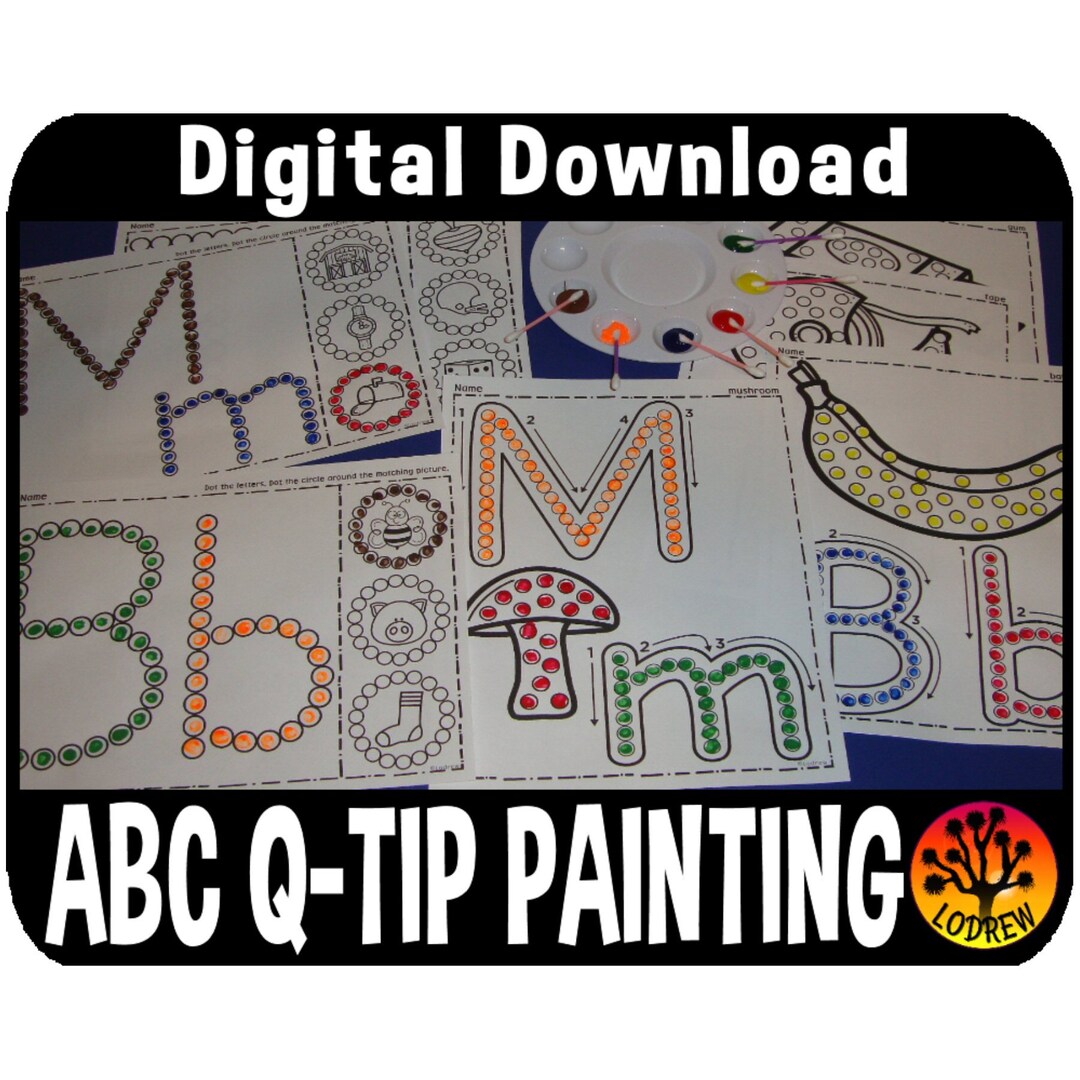 Alphabet Centers Q Tip Painting Fine Motor Centers Alphabet Activities ...