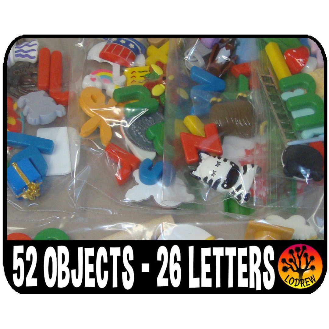 52 Alphabet Objects 26 Letters Literacy Center Phonics Reading ABC ...
