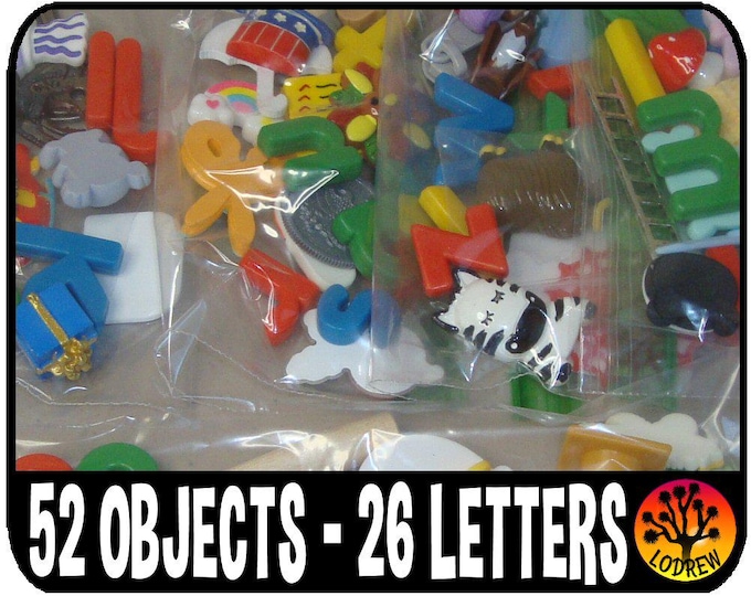 52 Alphabet Objects 26 Letters Literacy Center Phonics Reading ABC ...