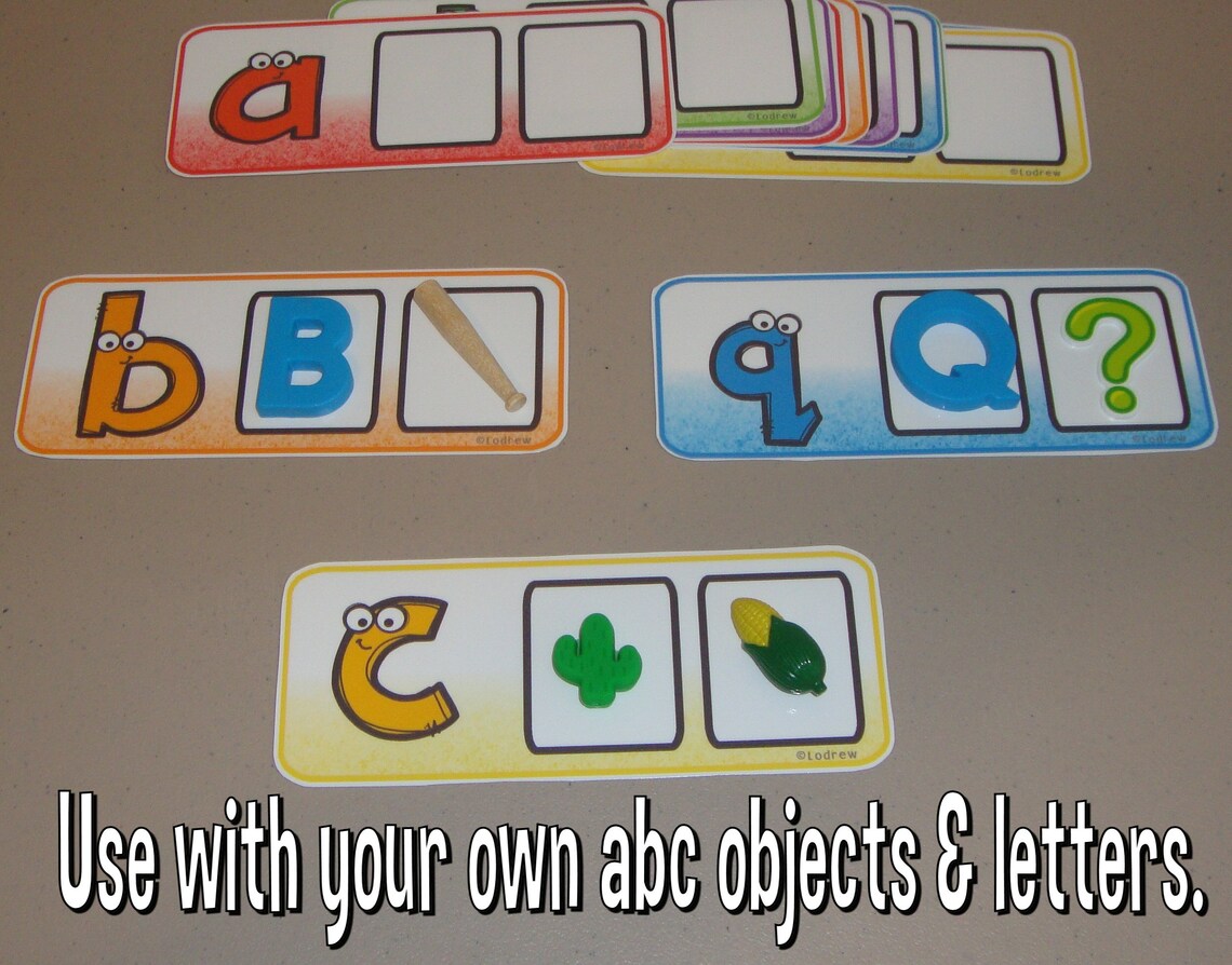 Alphabet Objects Silly Sorting Mats Printable Game Literacy Center ...