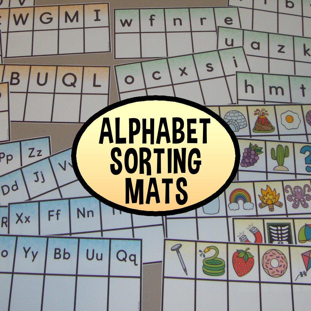 Alphabet Objects Sorting Mats Printable Game Literacy Center Beginning ...