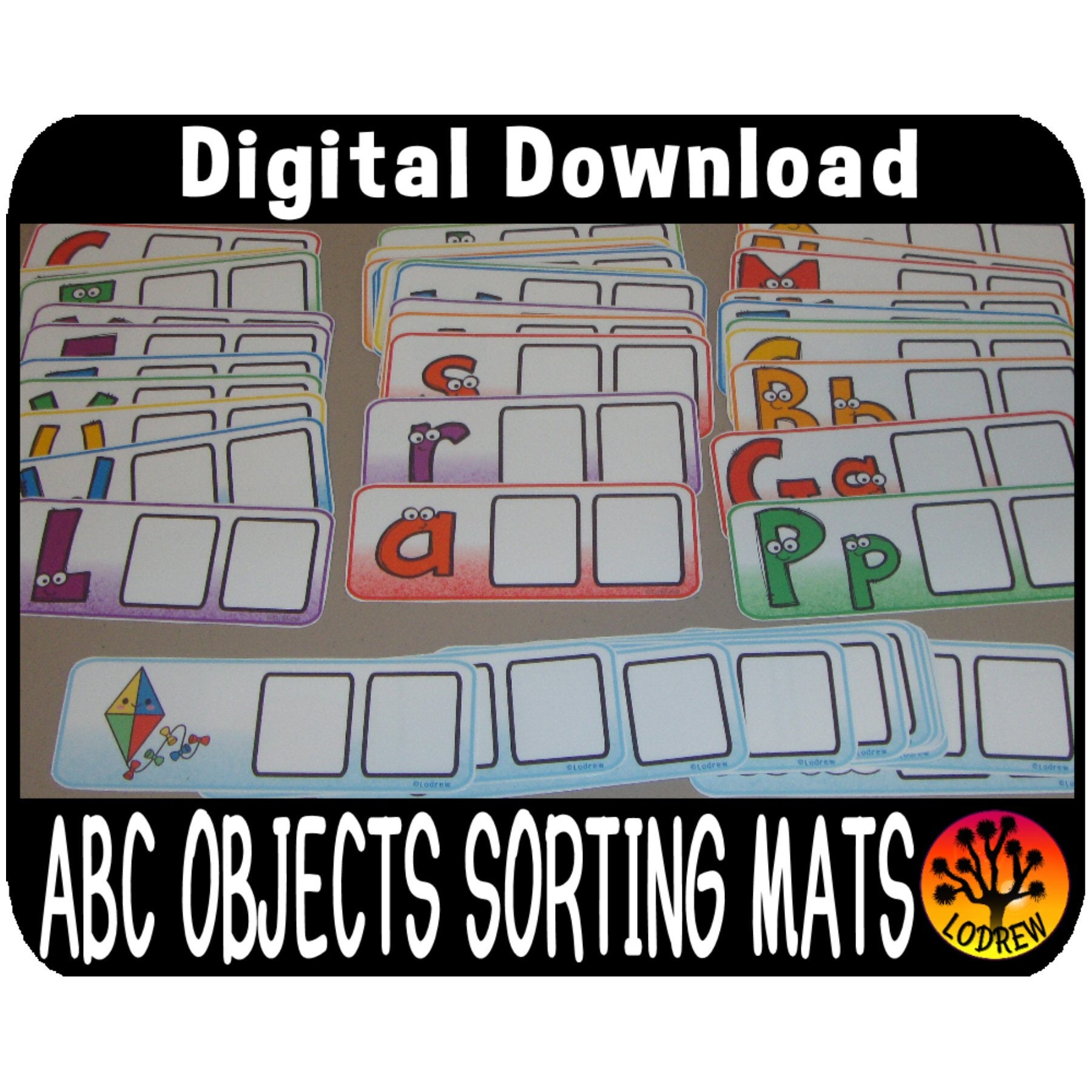 Alphabet Objects Silly Sorting Mats Printable Game Literacy Center ...