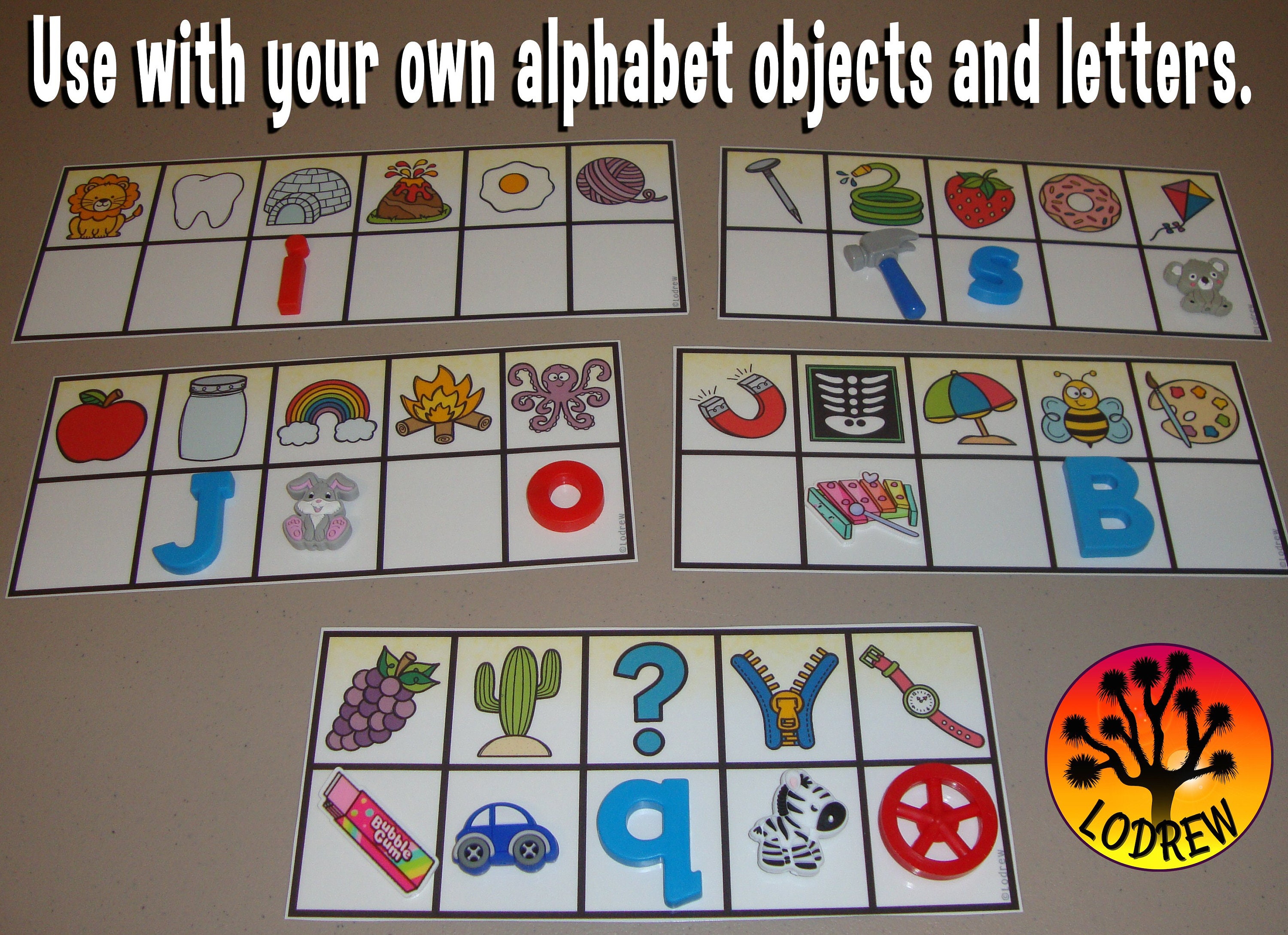 Alphabet Objects Sorting Mats Printable Game Literacy Center Beginning ...