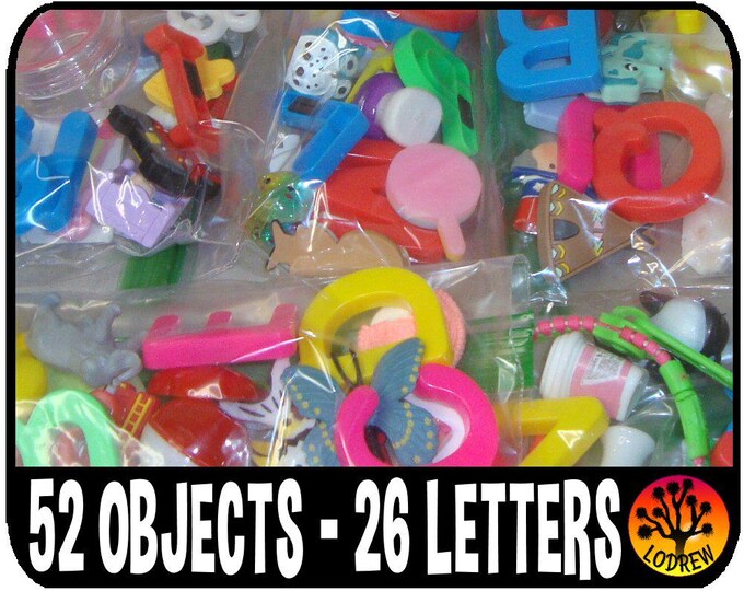 52 Alphabet Objects 26 Letters Literacy Center Phonics Reading ABC ...