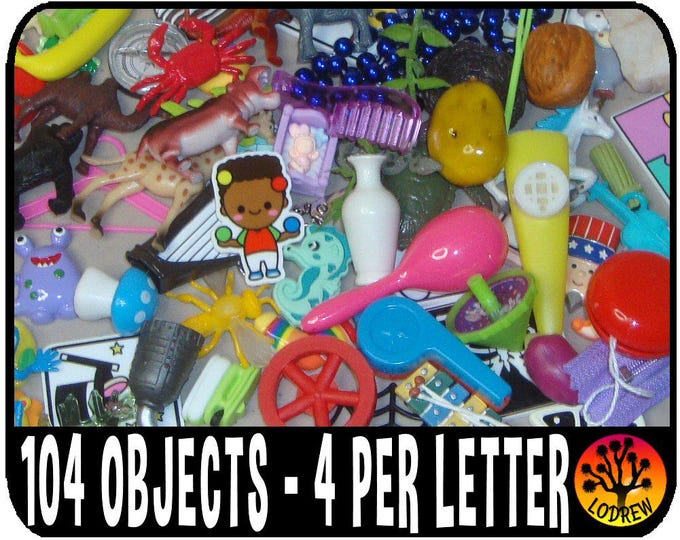 104 Alphabet Objects 4 per Letter Literacy Children's Gift Phonics ...
