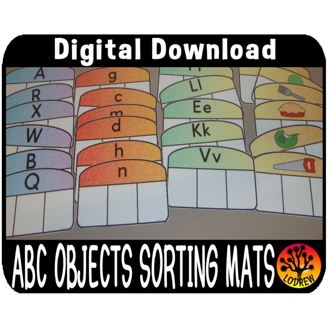 Alphabet Objects Sorting Mats Printable Game Literacy Center Beginning ...