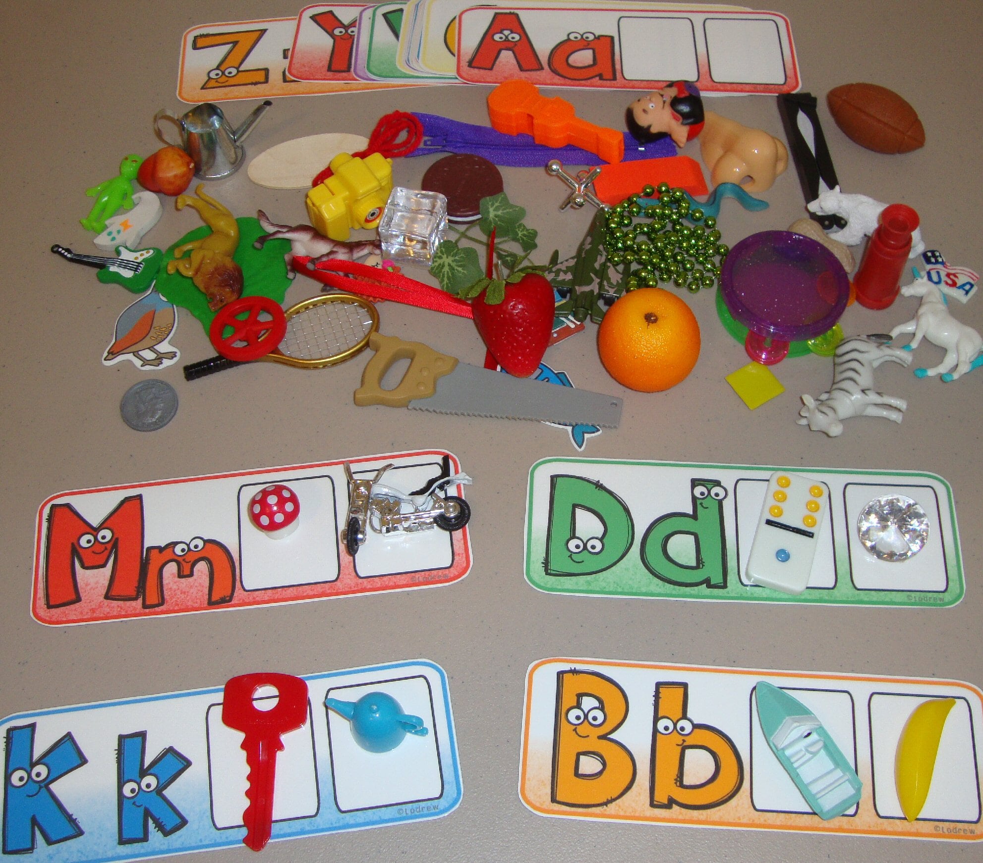 52 Alphabet Objects Literacy Center Phonics Reading Alphabet | Etsy