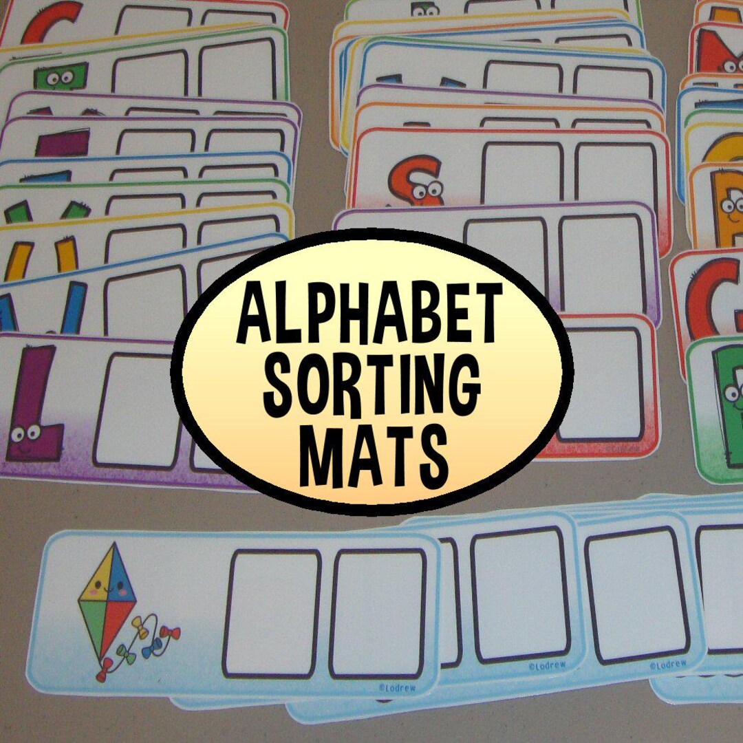 Alphabet Objects Silly Sorting Mats Printable Game Literacy Center ...
