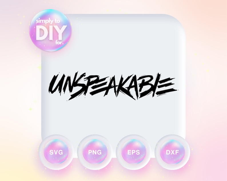 Unspeakable Lettering Youtube Kids SVG Gamer SVG DXF Eps Png Cut Files ...