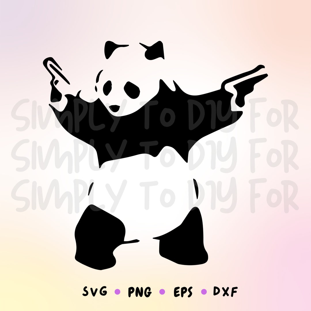 Panda With Guns Banksy Classic Art Spraypaint Famous SVG DXF EPS Png ...