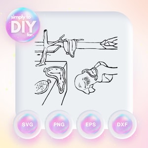Salvador Dali - Melting Clocks - Famous Painting - Classic Art - SVG ...