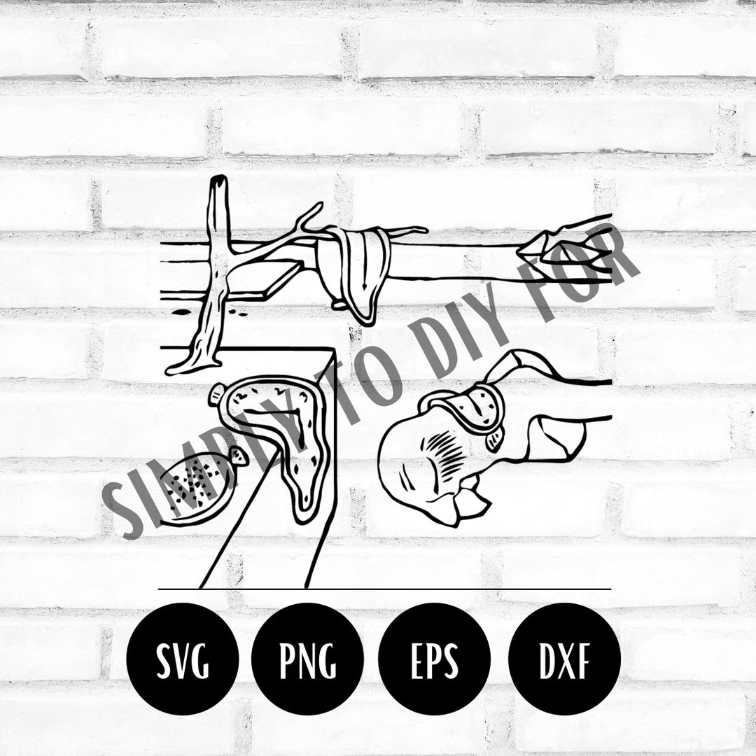 Salvador Dali Melting Clocks Famous Painting Classic Art SVG DXF EPS ...