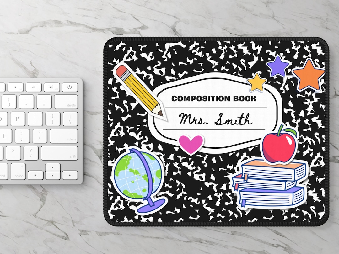 Editable Teacher Mouse Pad - Composition Notebook - Back to School ...