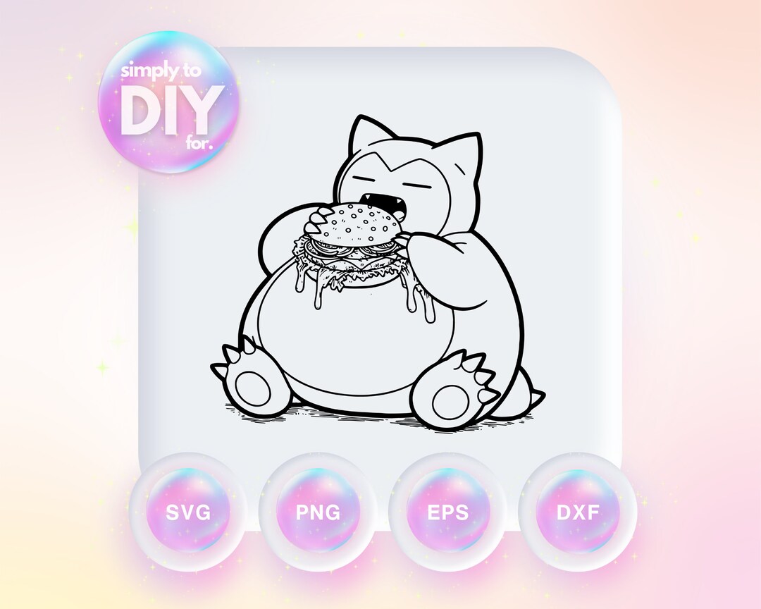 Pokemon Hungry Snorlax Kids Gift SVG DXF Eps Png Cut Files Cricut Vinyl ...