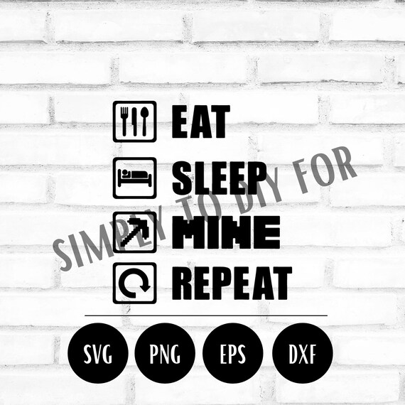 Eat Sleep Minecraft Repeat Video Game Minecraft SVG - Etsy