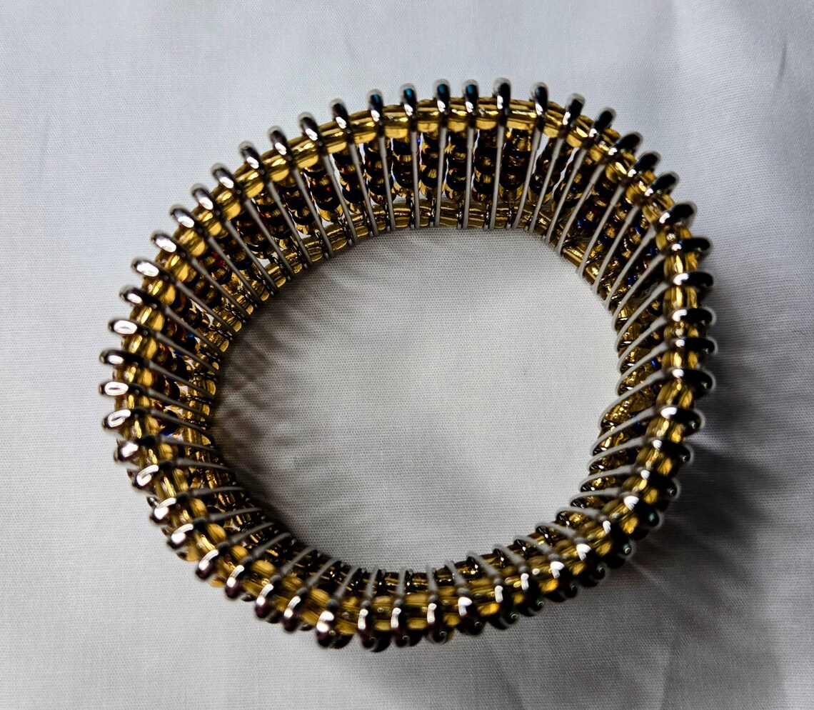 Thick Safety Pin Glass Bead Bracelet - Etsy