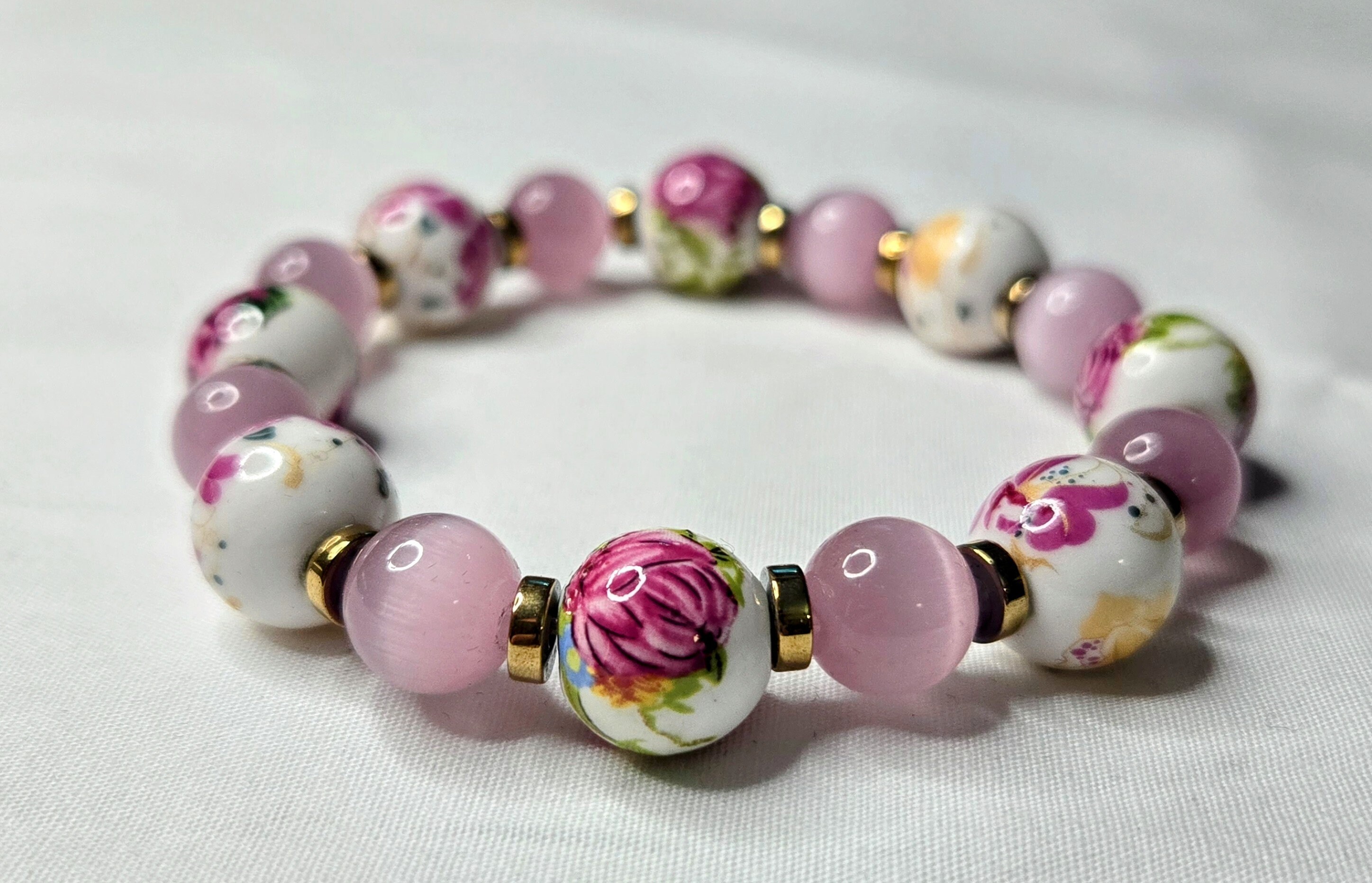Pretty Pink Roses Bracelet - Etsy