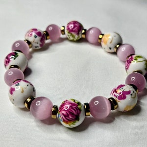 Pretty Pink Roses Bracelet - Etsy