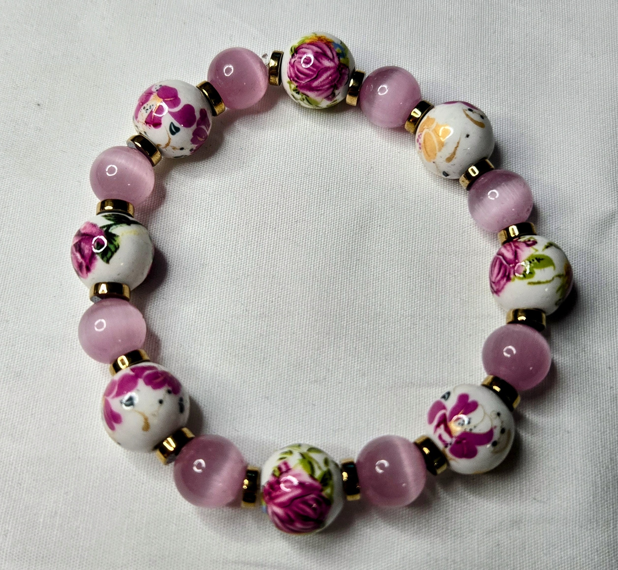 Pretty Pink Roses Bracelet - Etsy