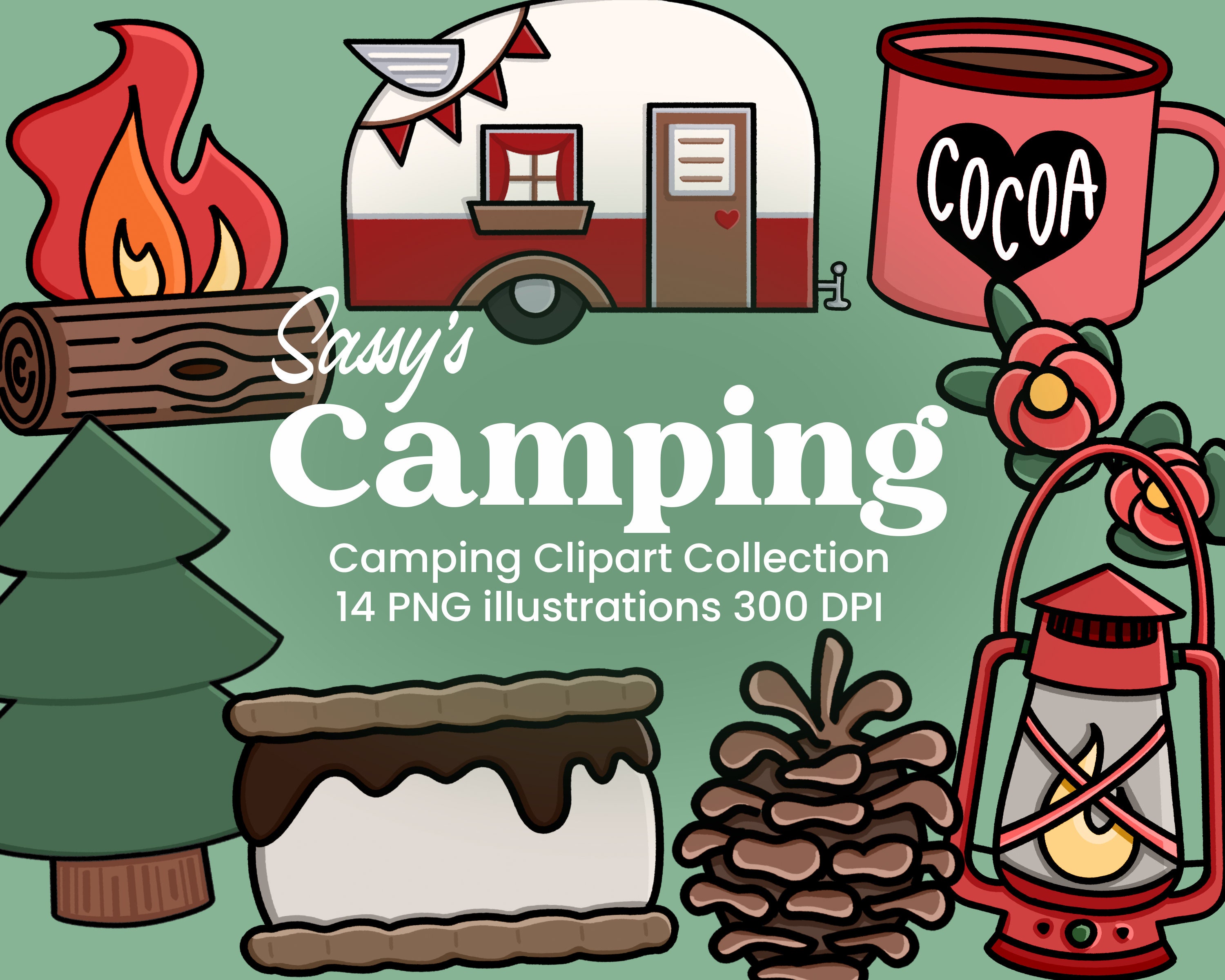 Camping Clipart Collection, S'mores Bar Clipart, Summer Camp Clipart - Etsy