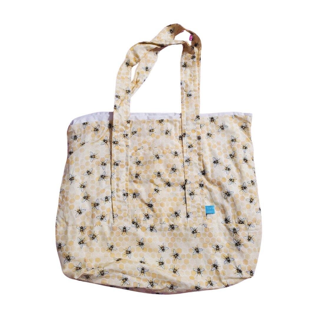Cotton Bee Hive Patterned Totebag Bag - Etsy