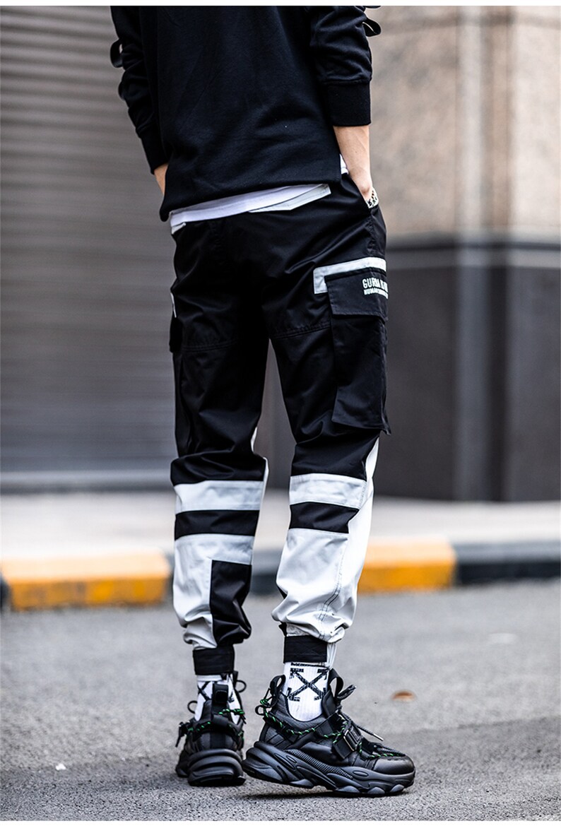 Combat Techwear Pants White Lettering Cargo Pants Cyberpunk - Etsy