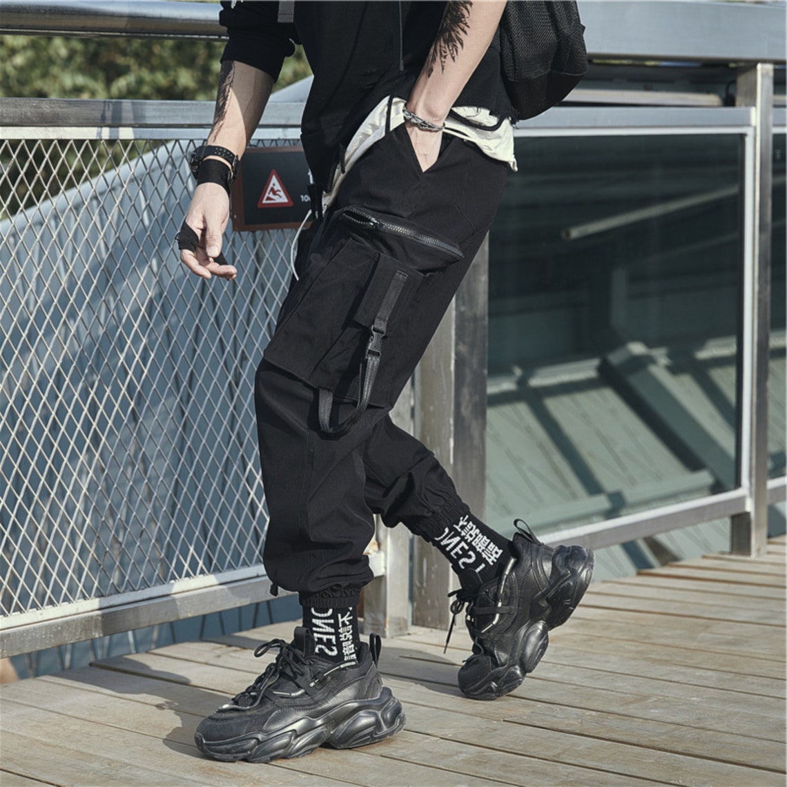 Lange Träger Techwear Hose Goth Baggy Cargo Hose Cyberpunk | Etsy