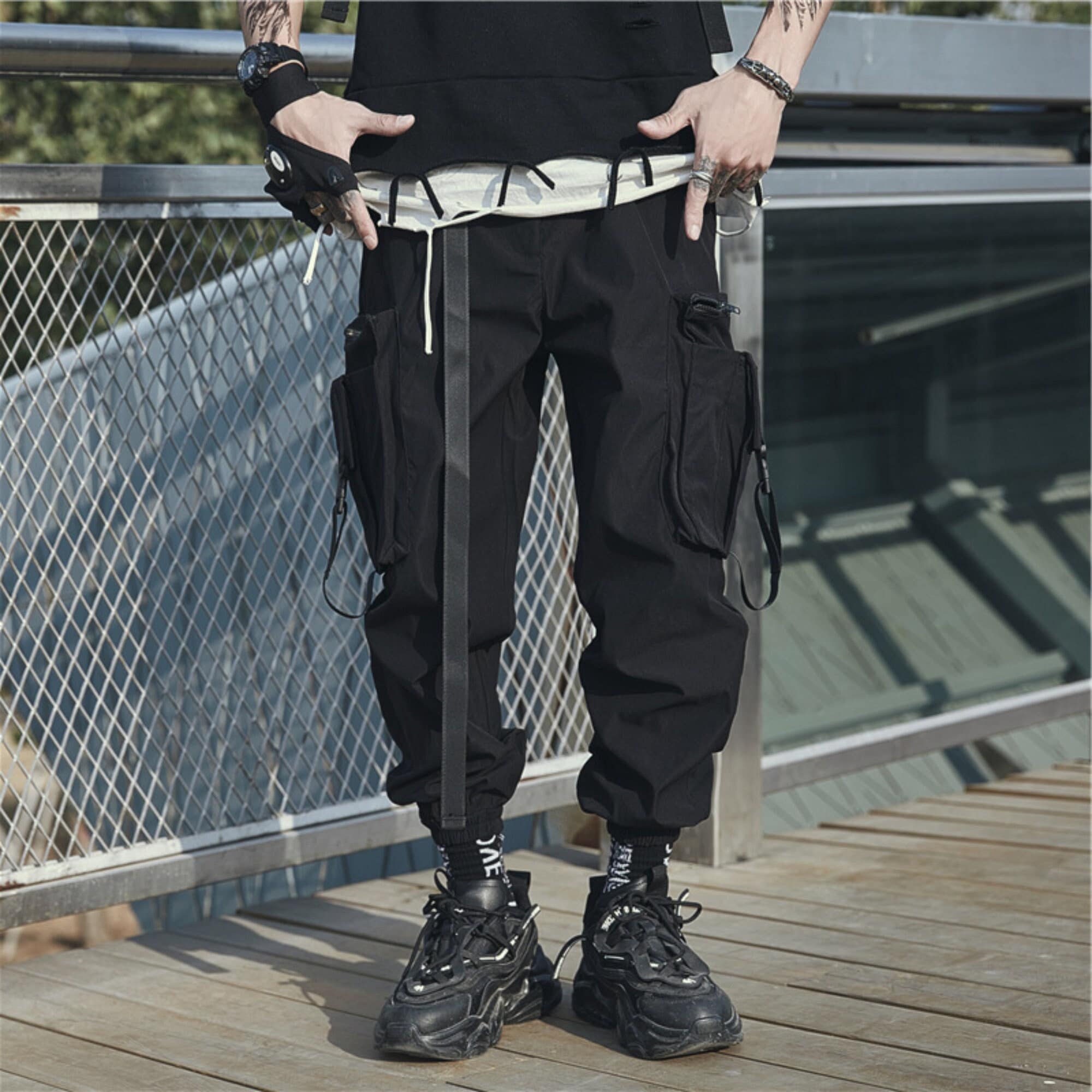 Lange Träger Techwear Hose Goth Baggy Cargo Hose Cyberpunk | Etsy