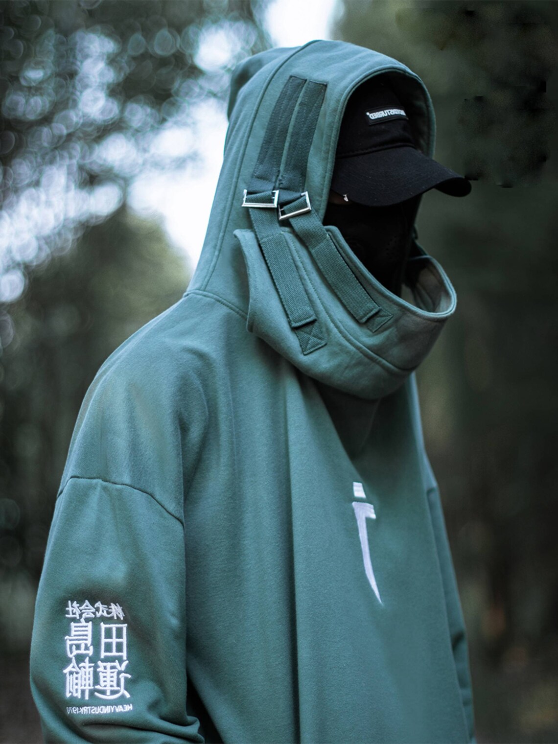 Black Goth Techwear Hoodies Cyberpunk Cargo Clothing - Etsy