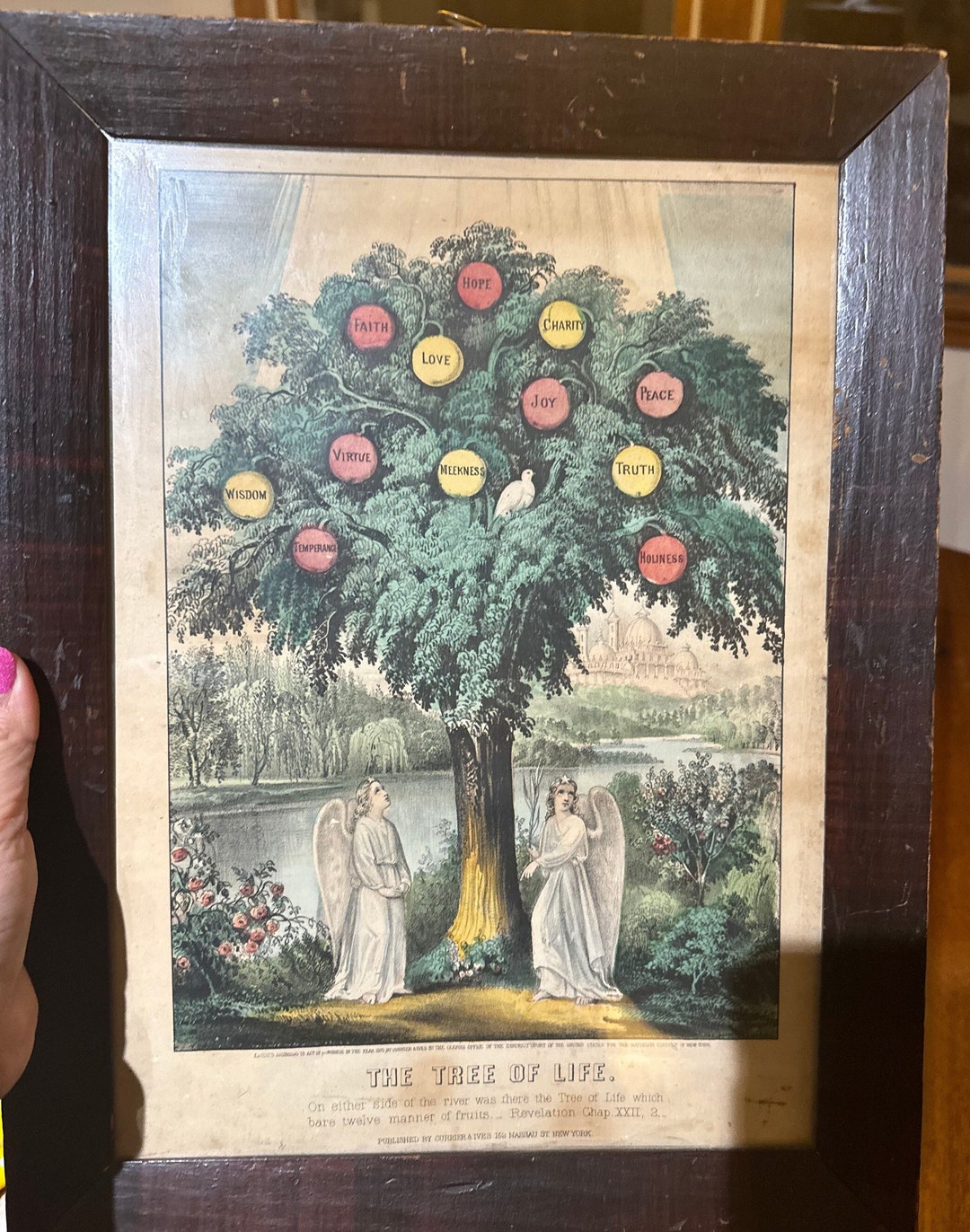 Antique/vintage Currier & Ives Tree of Life Framed Print - Etsy